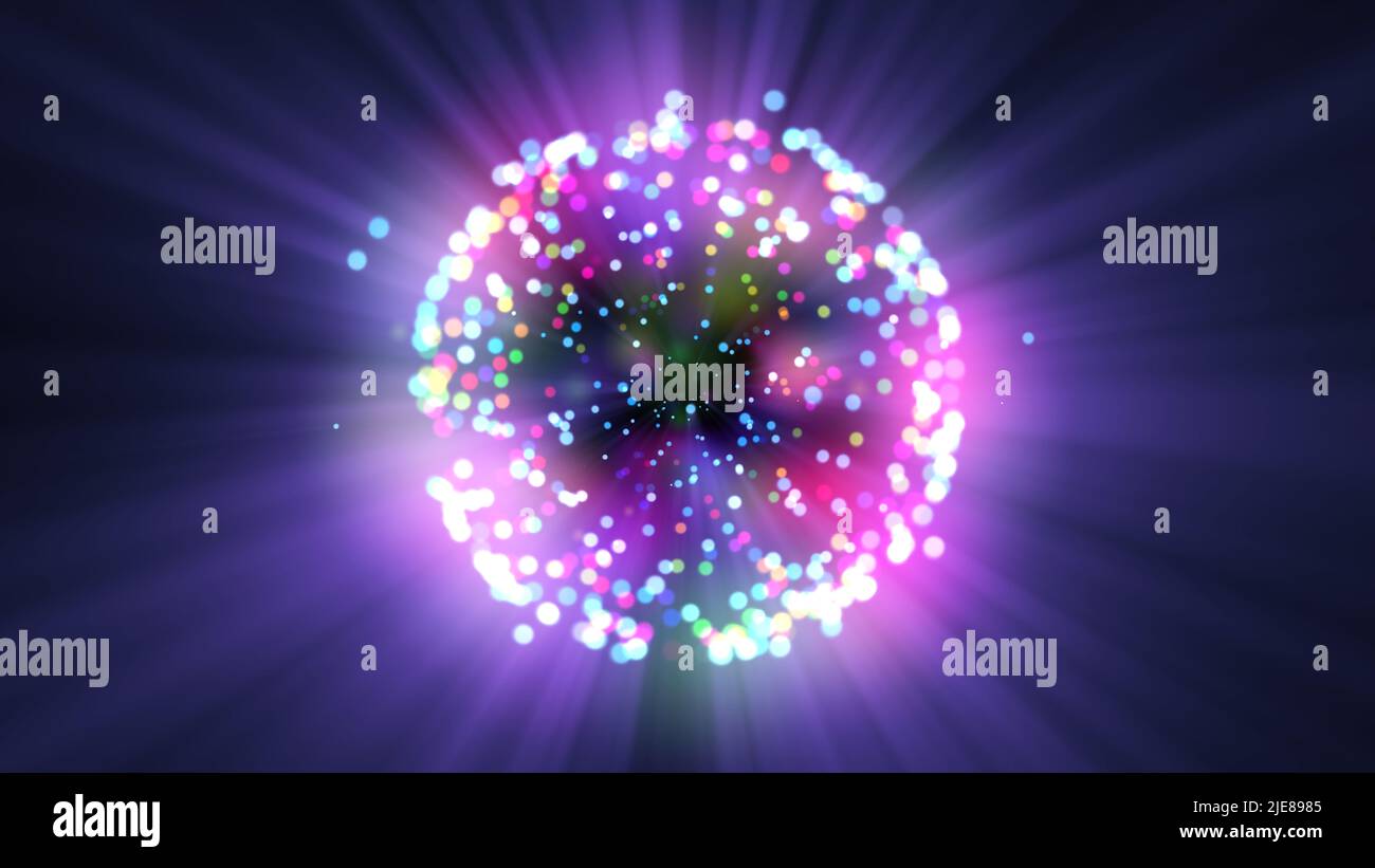 cell particle light ray color, illustration render Stock Photo - Alamy