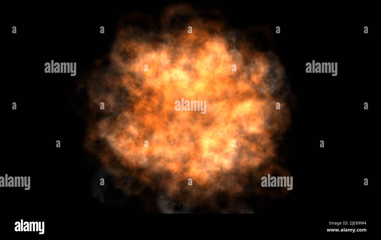 fire flame ball explosion in space, abstract illustration Stock Photo ...