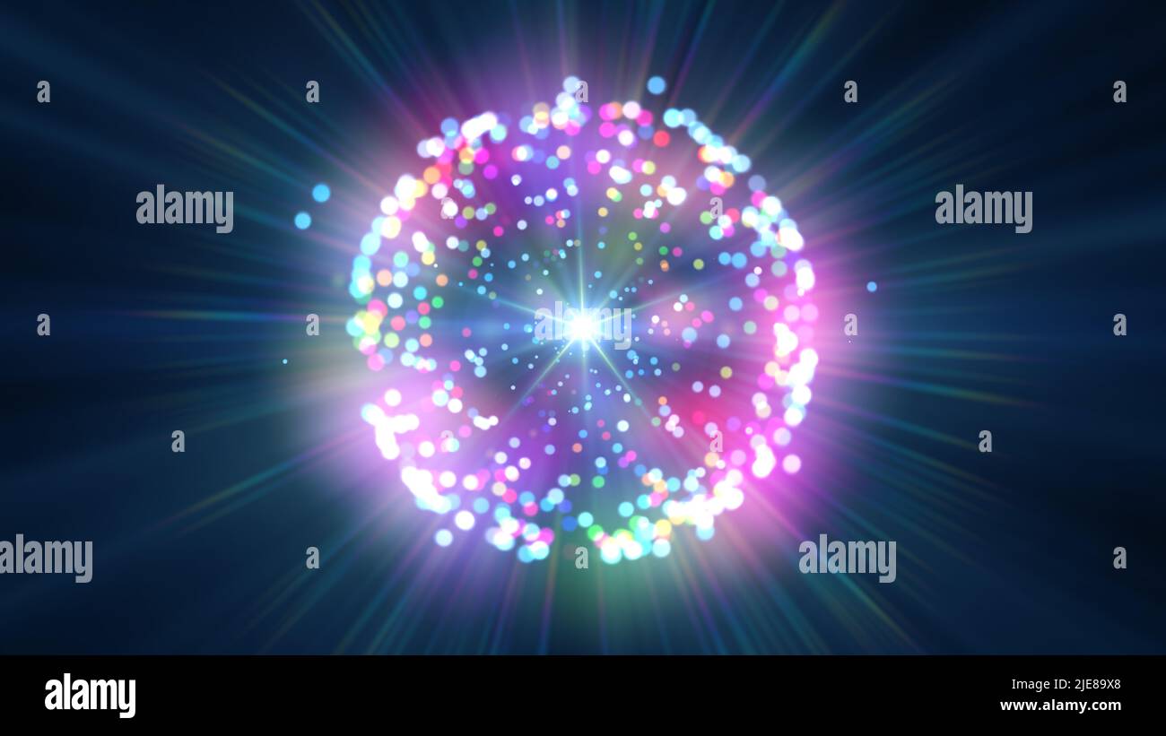 cell particle light ray color, illustration render Stock Photo - Alamy