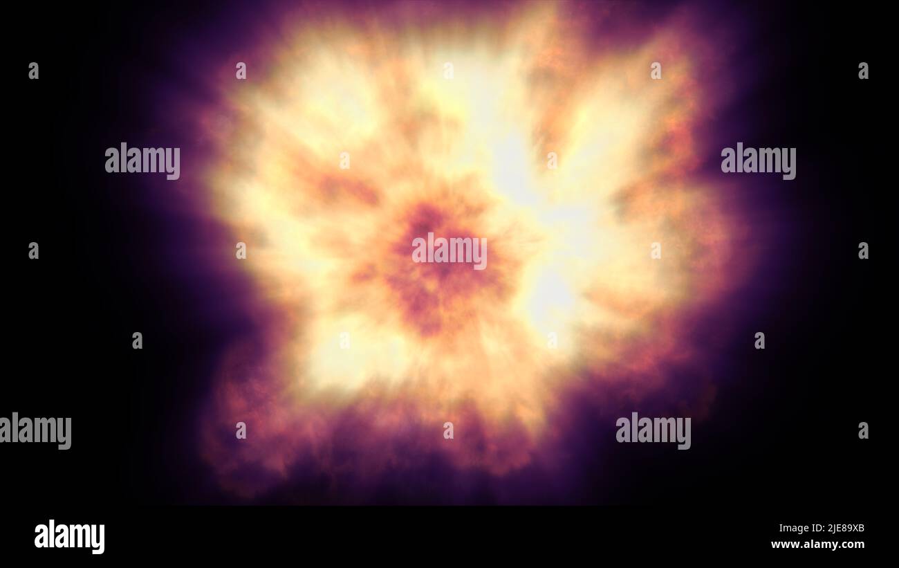 fire flame ball explosion in space, abstract illustration Stock Photo ...