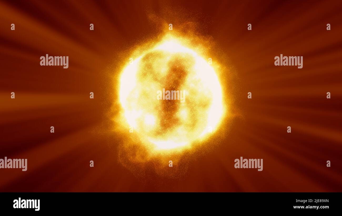 Abstract particles sun solar flare particles illustration 3d render ...