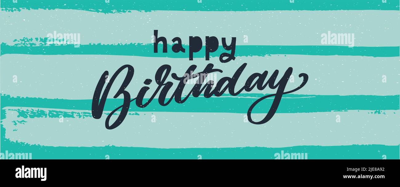 Happy Birthday lettering text banner, black color. Vector Stock Vector ...
