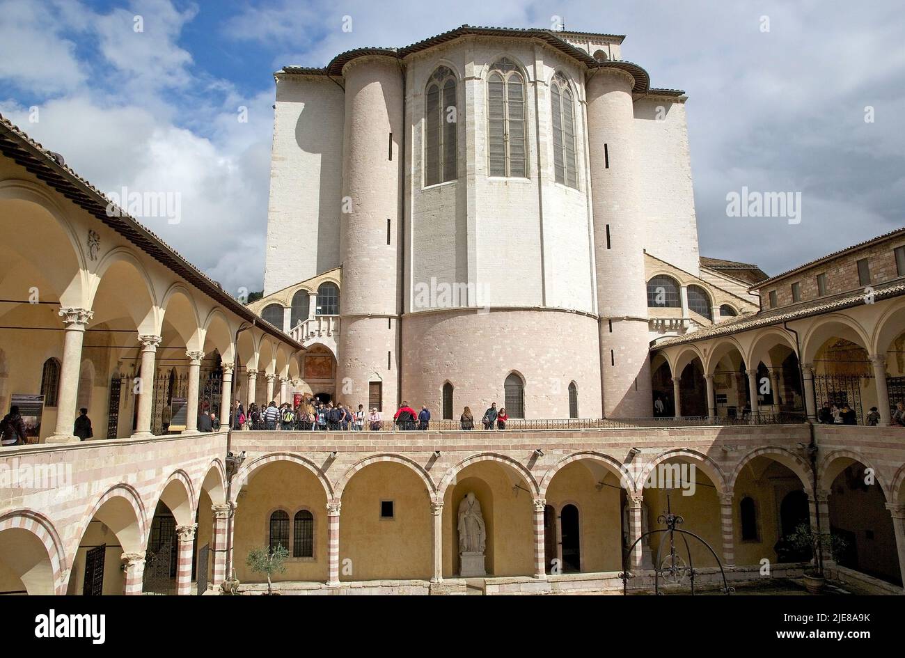Pilgrims and tourists are visiting the Friary of St. Francis next to ...