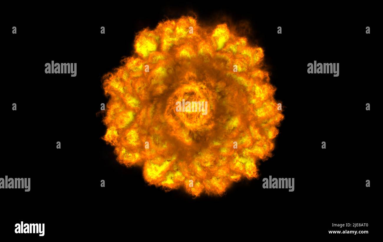 fire flame ball explosion in space, abstract illustration Stock Photo ...