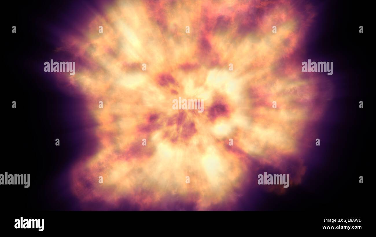 fire flame ball explosion in space, abstract illustration Stock Photo ...