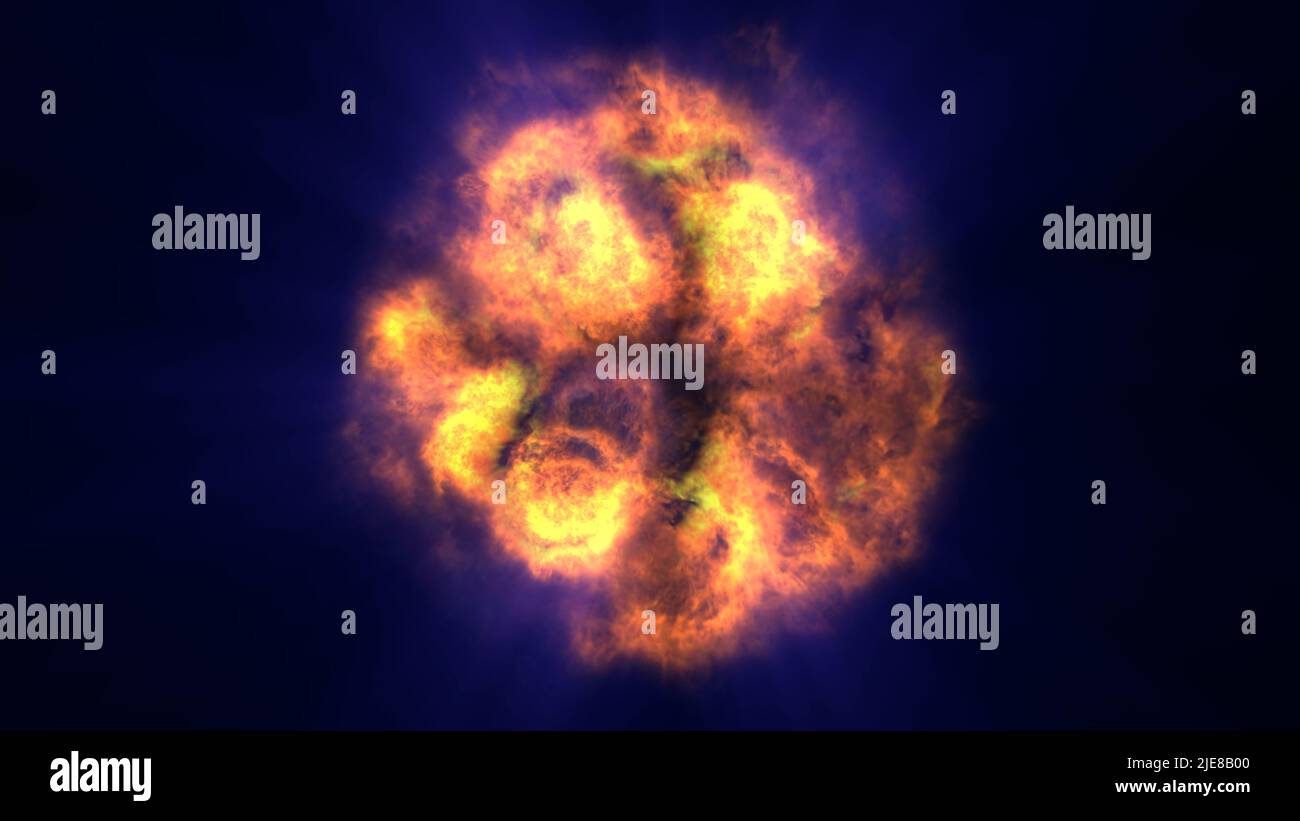 fire flame ball explosion in space, abstract illustration Stock Photo ...
