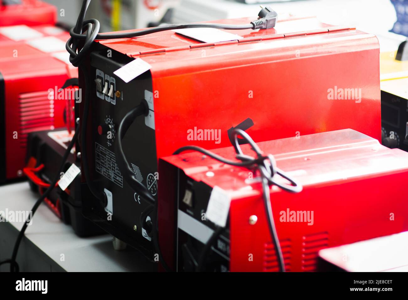 Welding machine display on tools store Stock Photo - Alamy