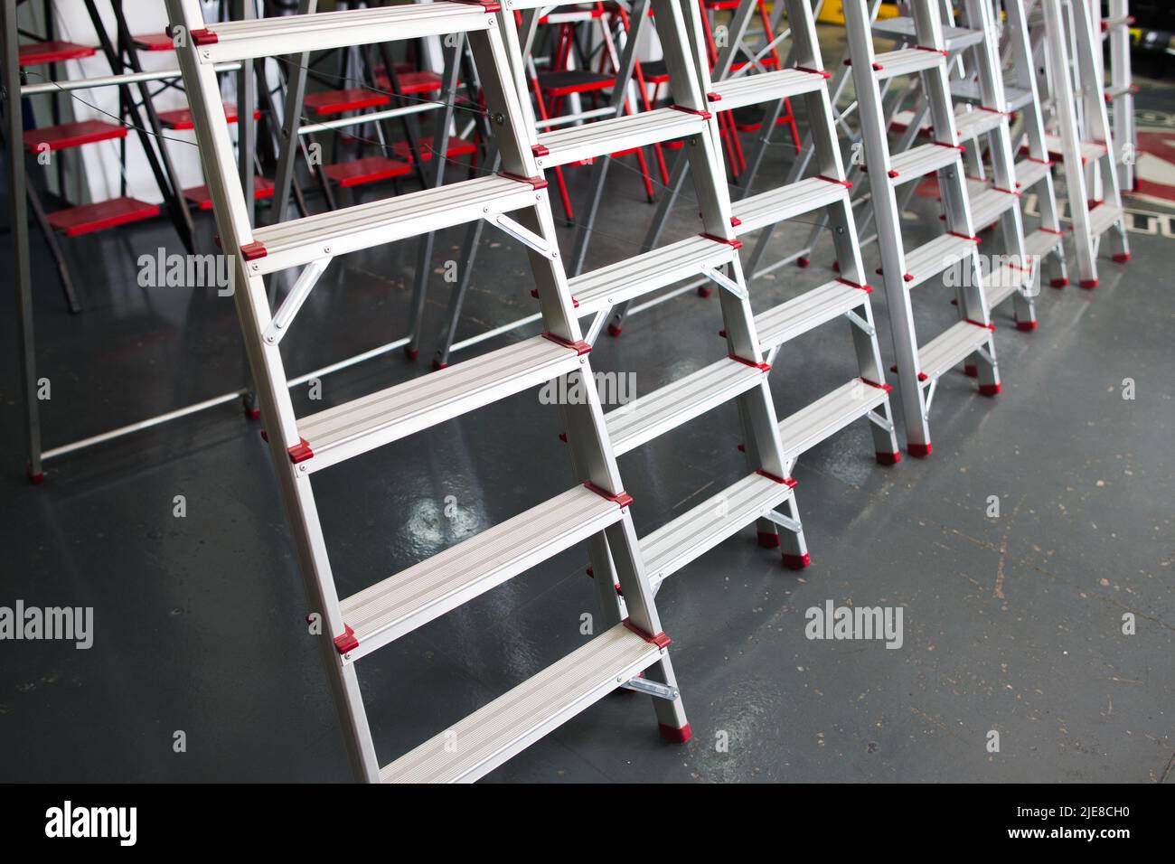 Step ladder display on tool store (shop Stock Photo - Alamy