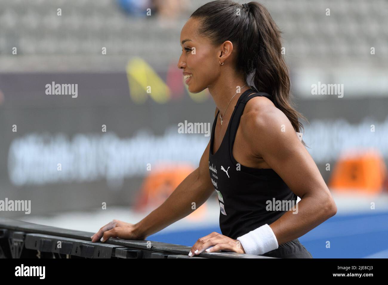 Jacqueline Otchere (MTG Mannheim) during the pole vault final during ...