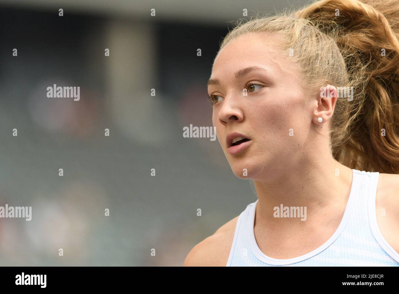 Luisa-Sophie Peck (1. LAV Rostock) during the pole vault final during ...