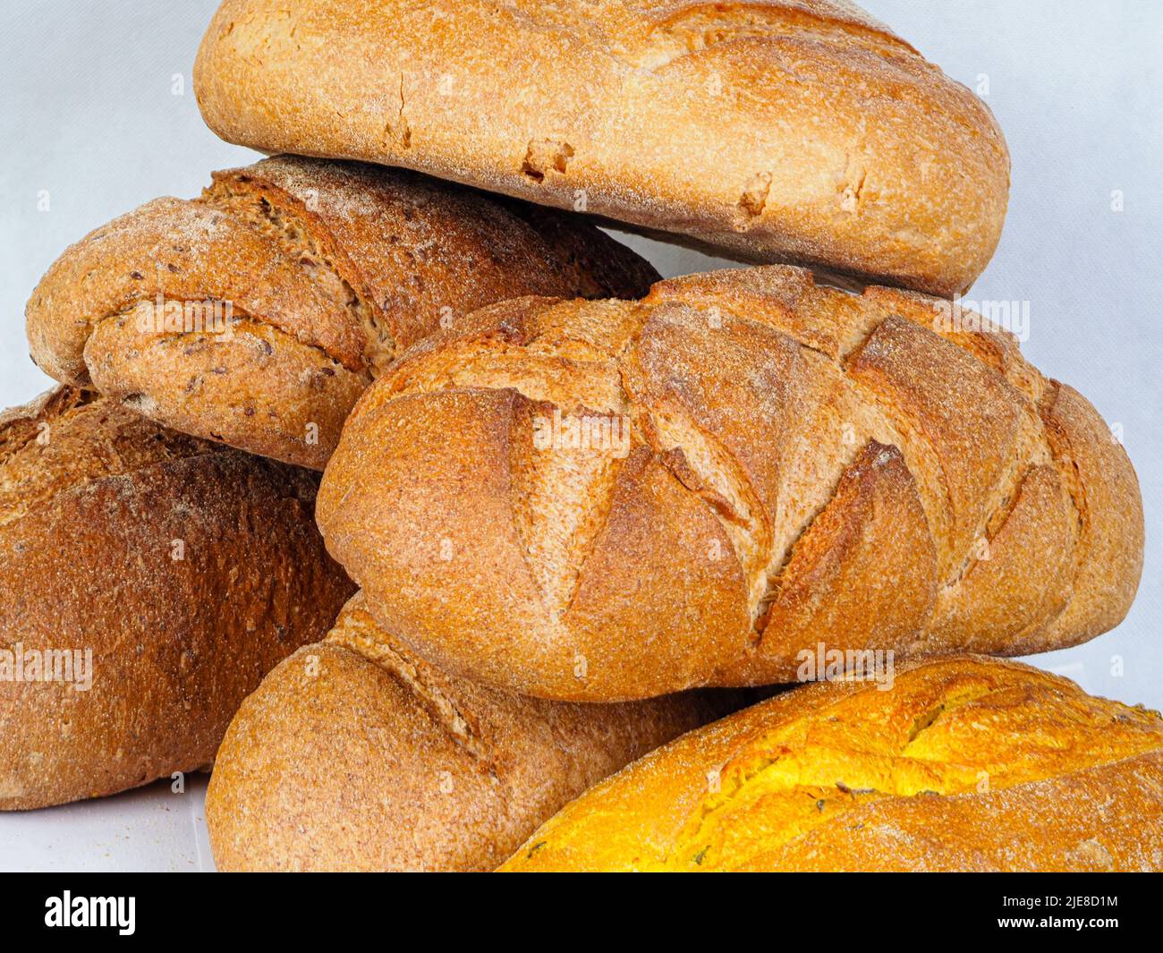Bread shop. . Assorted bread on white background Stock Photo - Alamy