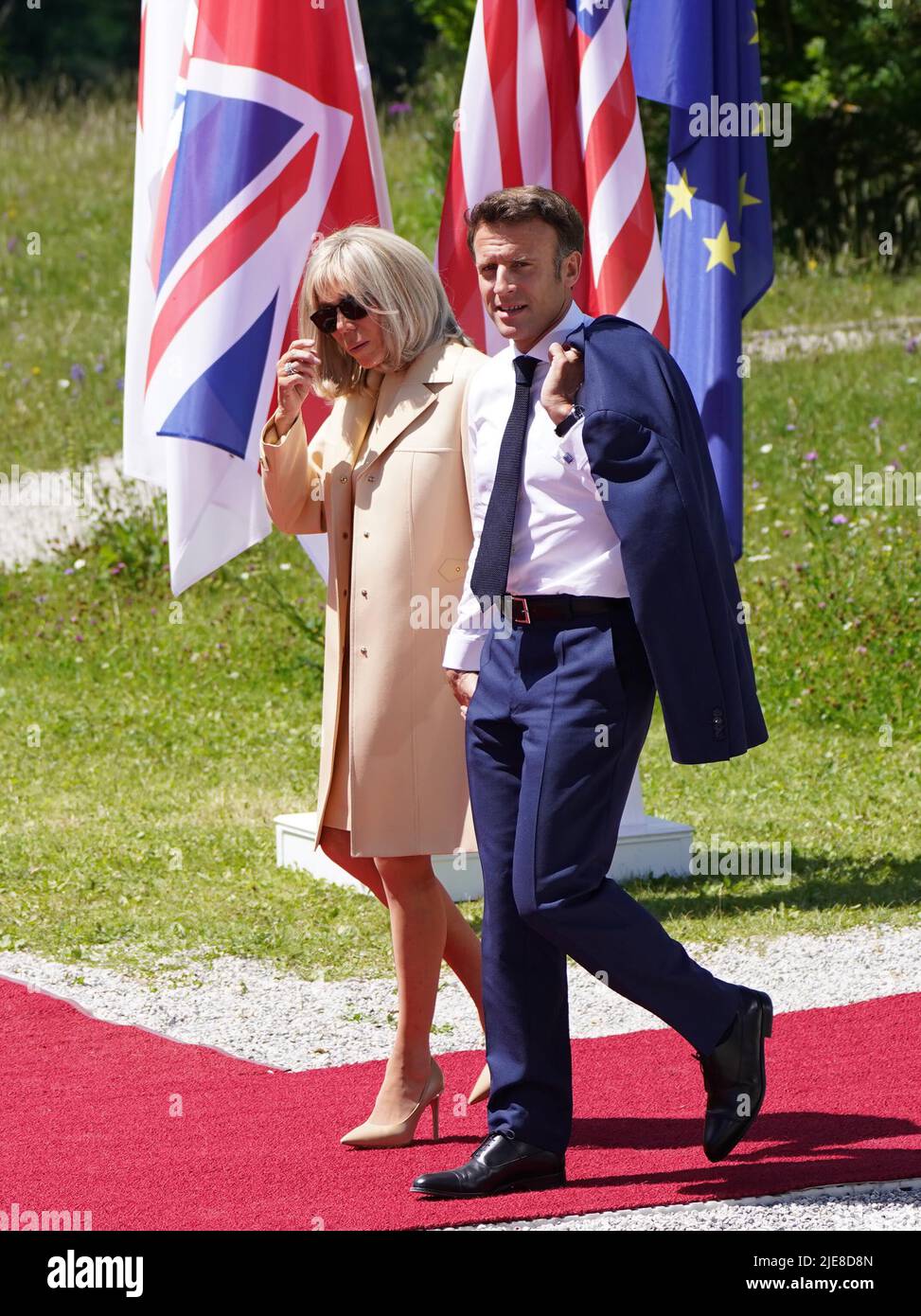 President of France, Emmanuel Macron, and his wife Brigitte Macron ...