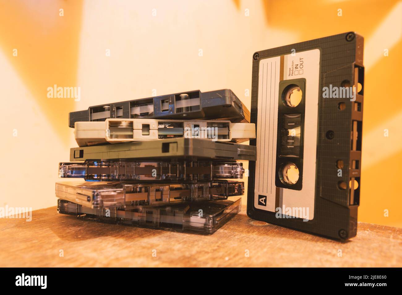 stack of old fashioned cassette tapes Stock Photo - Alamy