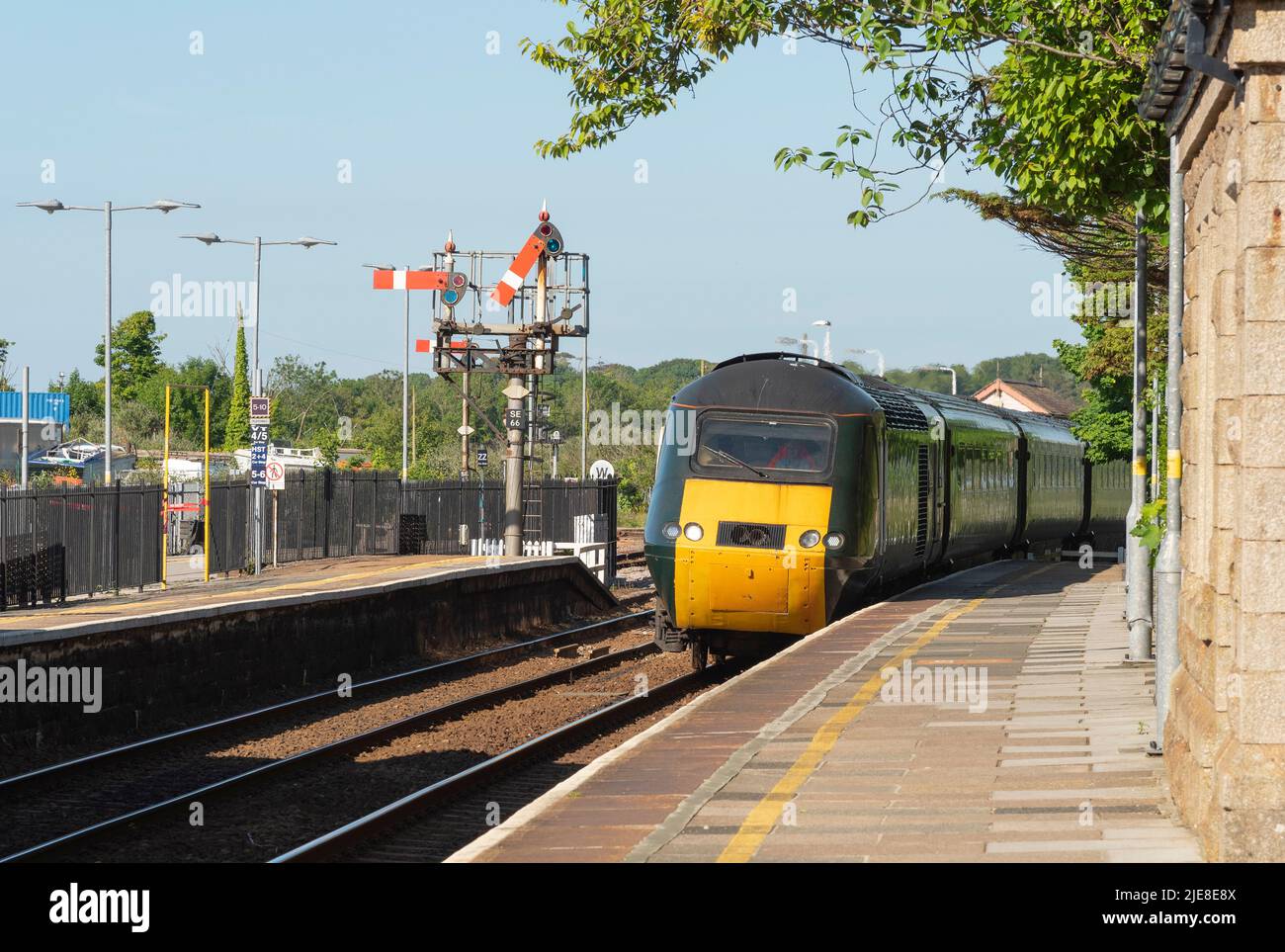 St Erth, Cornwall, England, UK. 2022. Penzance bound passenger train ...