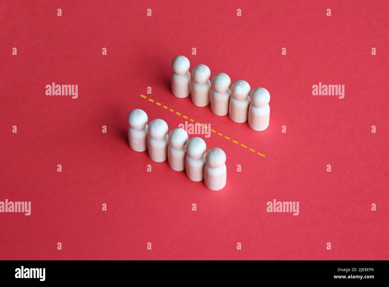 People divide into two groups. Community discord and conflict, breakup ...