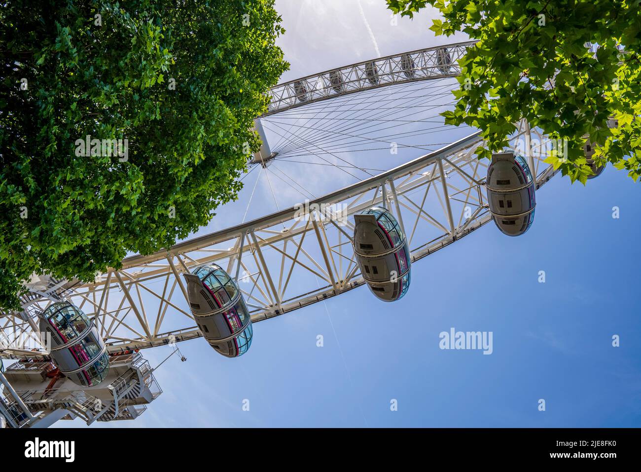 Passenger capsules of the London Eye, or Millennium Wheel, a ...