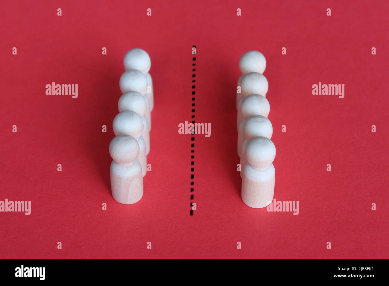 People divide into two groups. Community discord and conflict, breakup ...