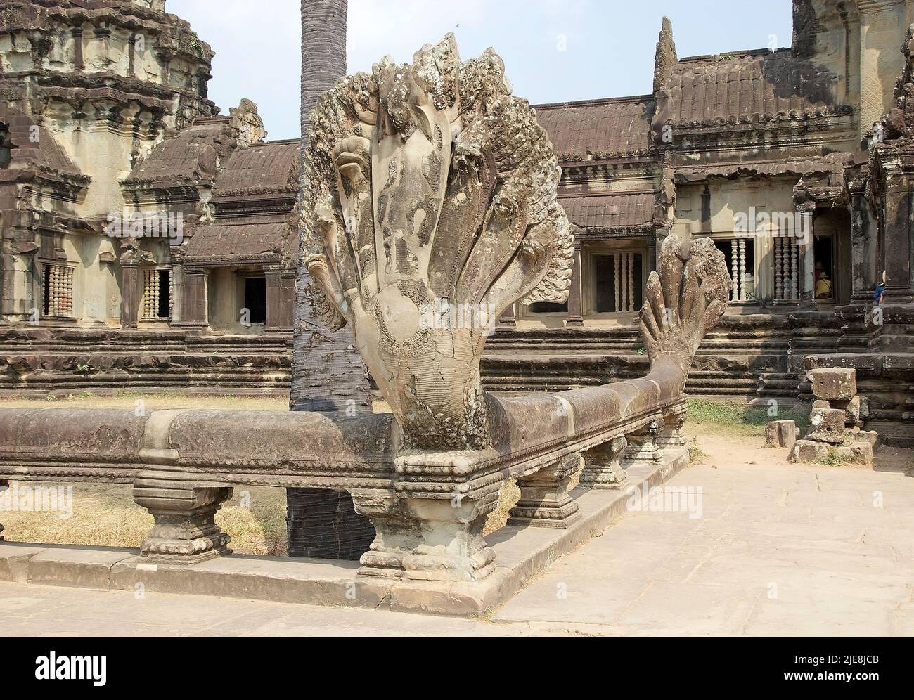 Naga balustrade of the causeway to Angkor Wat, Angkor, Siem Reap ...