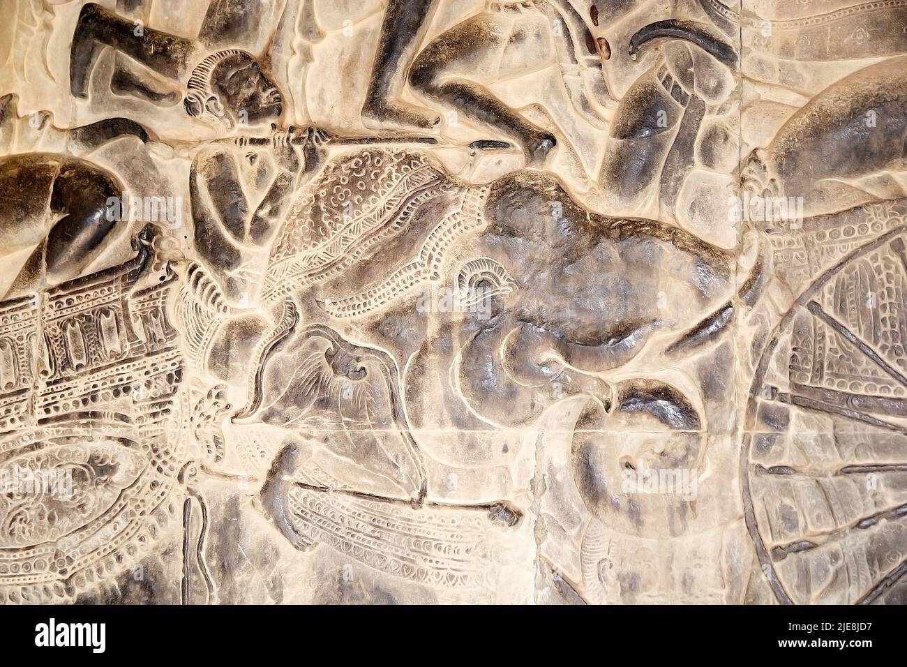 The bas-reliefs at Angkor Wat, Angkor, Siem Reap, Cambodia. The bas ...