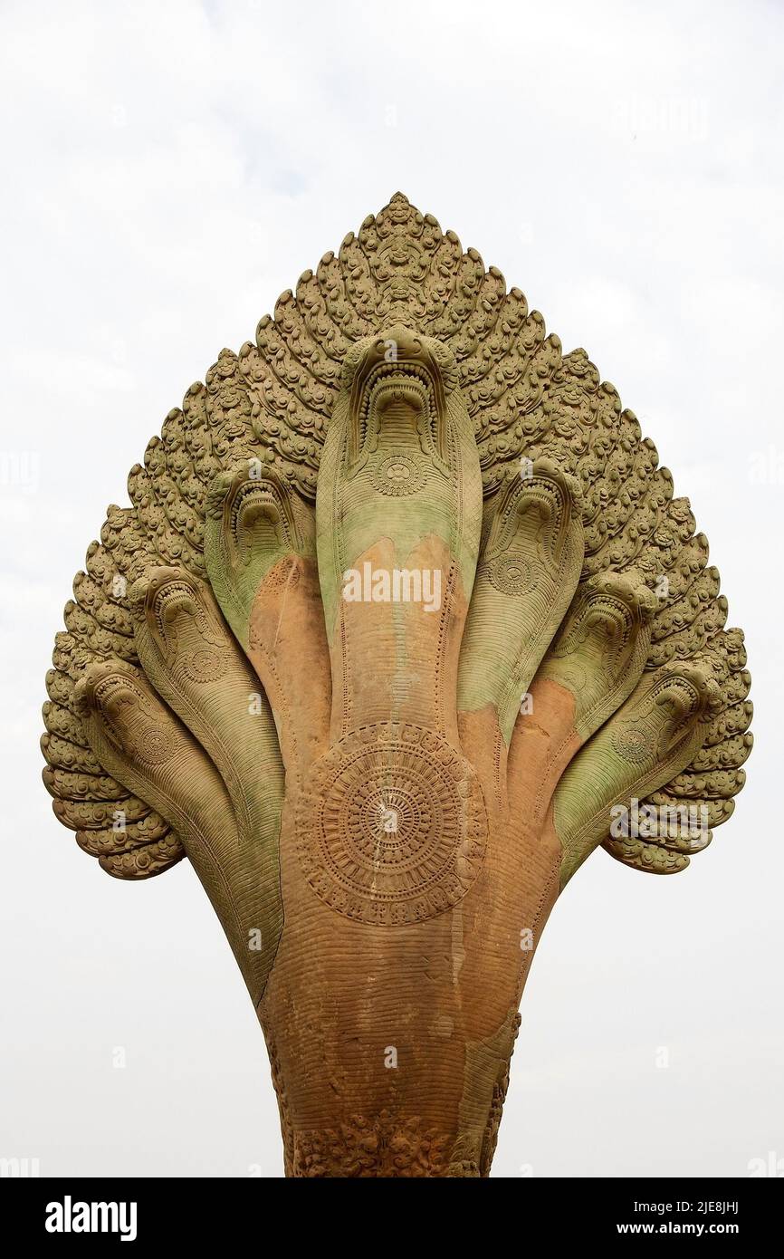 Naga balustrade of the causeway to Angkor Wat, Angkor, Siem Reap ...