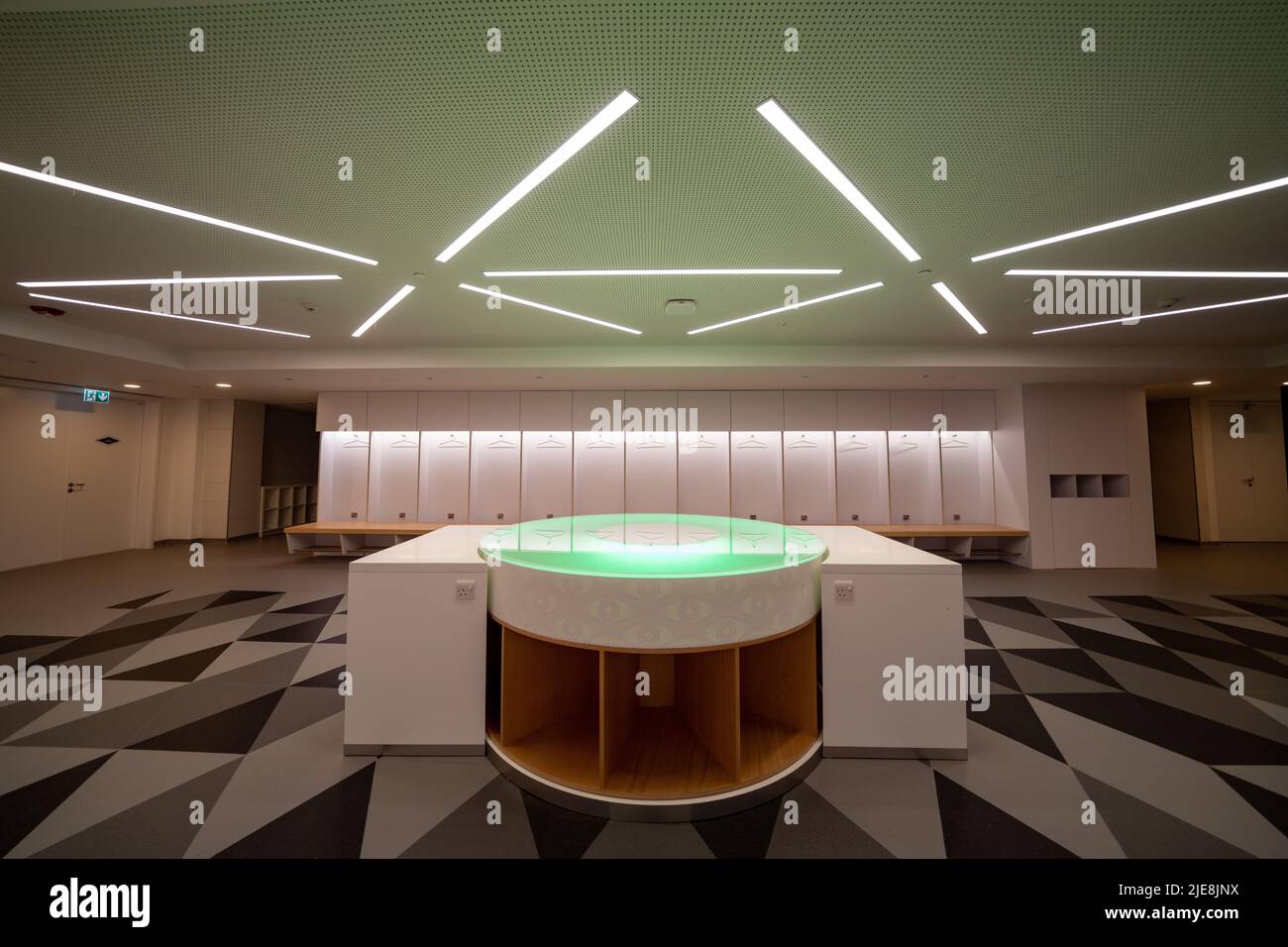 Team changing rooms at Al Thumama Stadium , a 40,000 seats arena and ...