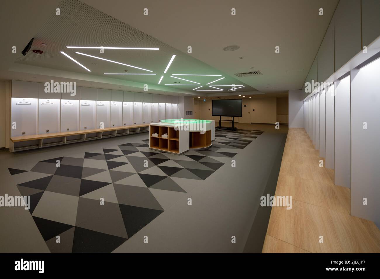 Team changing rooms at Al Thumama Stadium , a 40,000 seats arena and ...