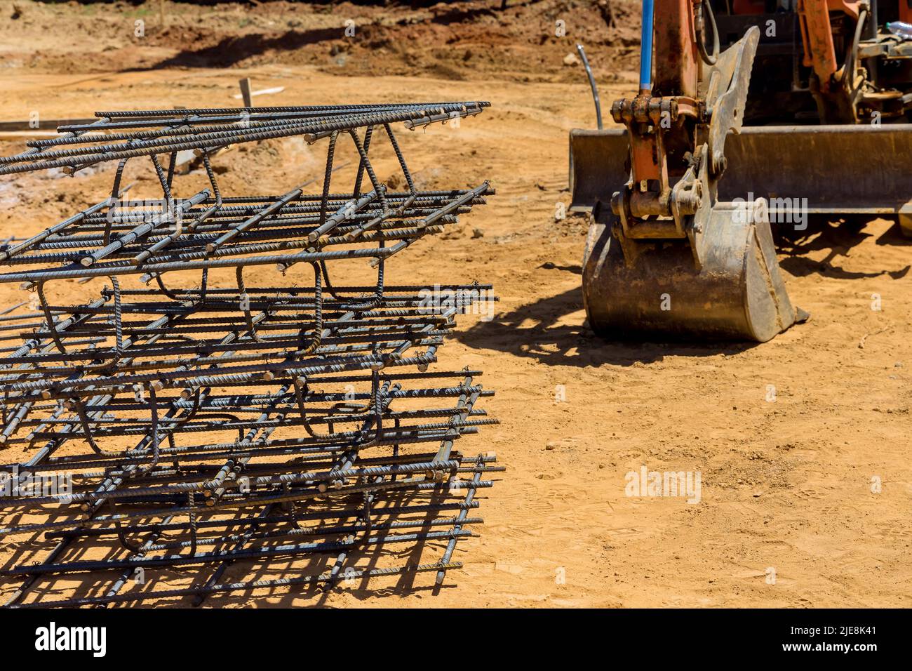 Construction site rebar steel for structure building Stock Photo - Alamy