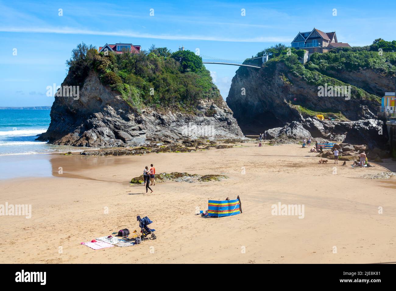 Towan Beach Newquay and The Island North Cornish Coast Cornwall England ...
