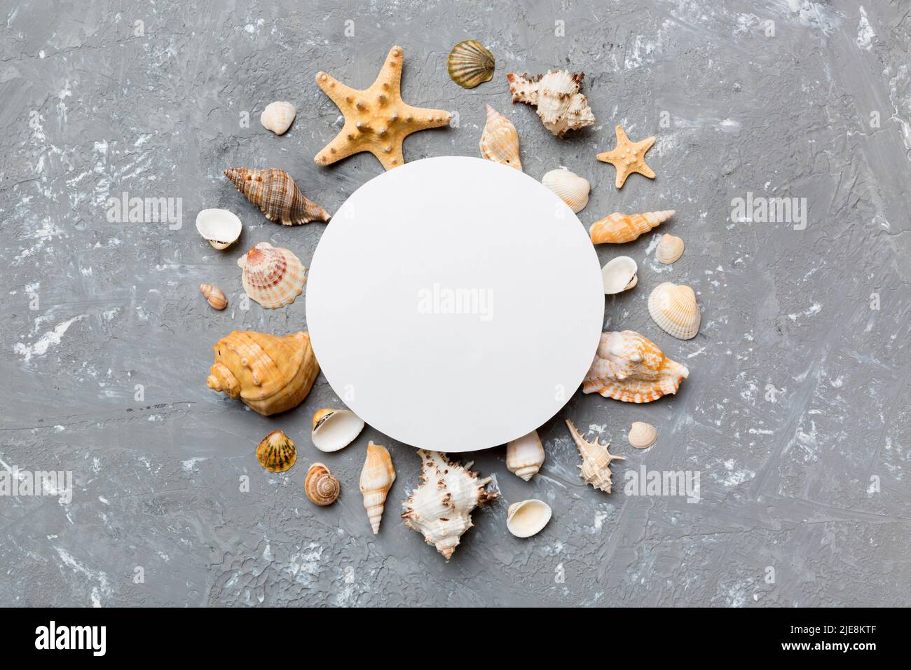 Summer time concept with blank greeting card and blank white paper on ...