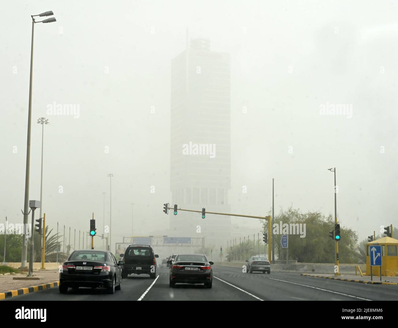 Kuwait City, Kuwait. 26th June, 2022. Heavy dust is pictured in Kuwait ...