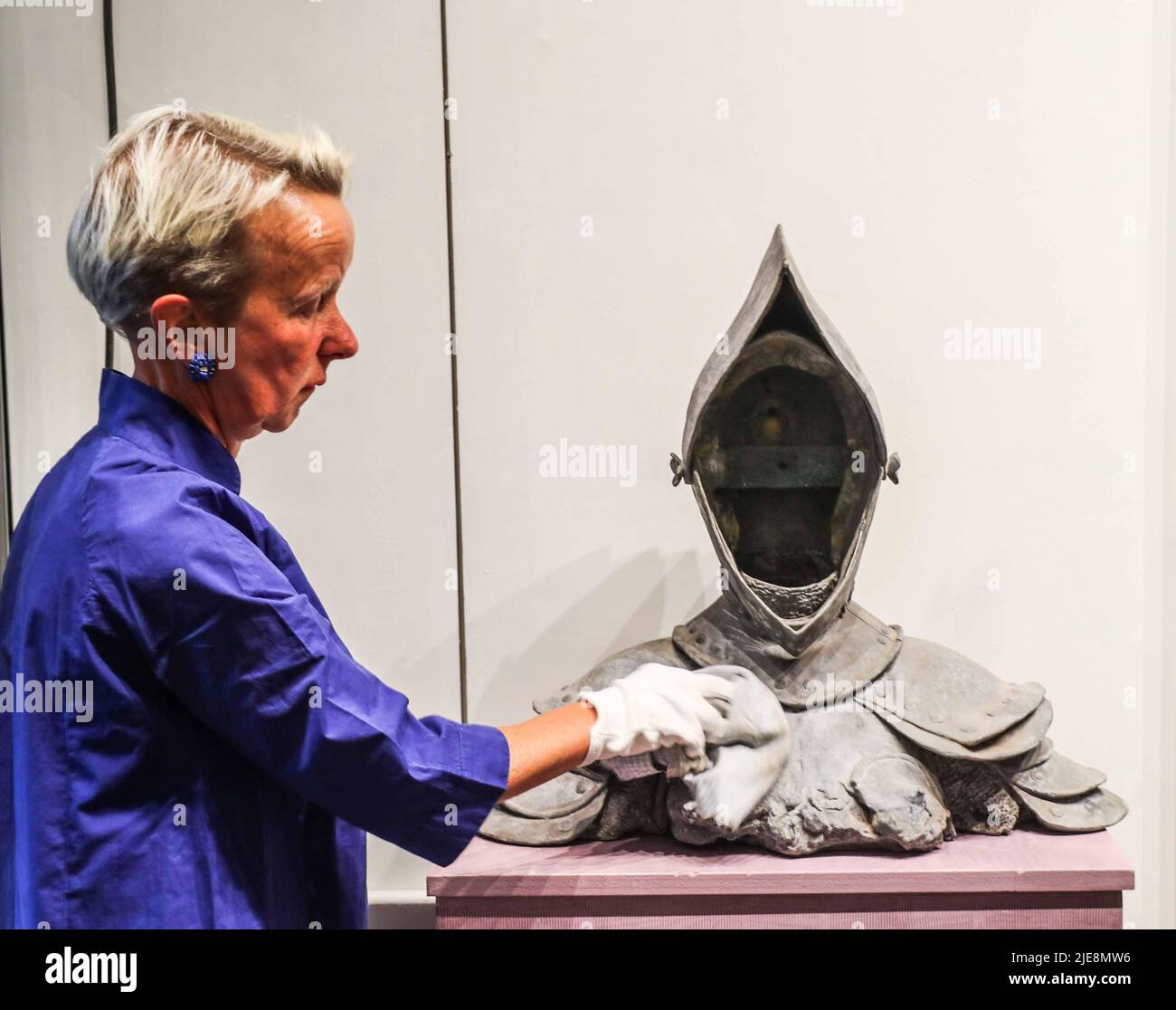 London UK 26 June 2022 Lead armour bust signed Delagrange,19th Century ...