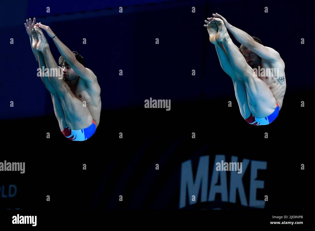 Jules Bouyer and Alexis Jandard of France compete in the Men's 3m ...