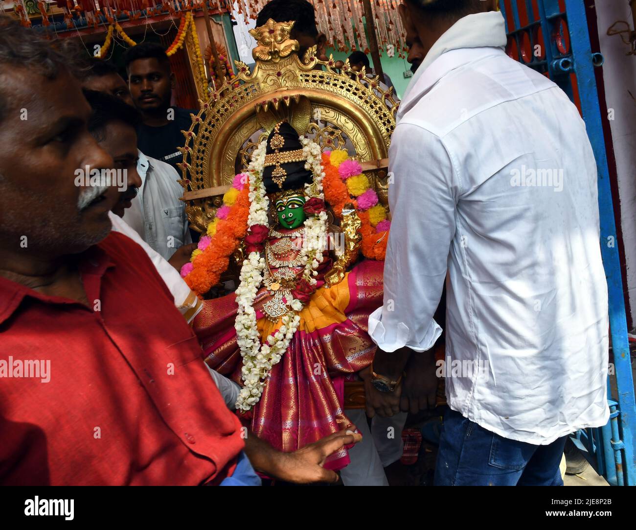 New Delhi, New Delhi, India. 26th June, 2022. Durga idol celebrationg ...