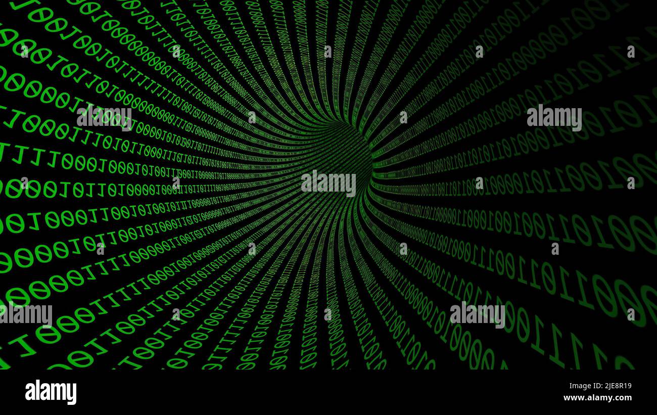 Driving Through Binary Data Tunnel Stock Photo - Alamy