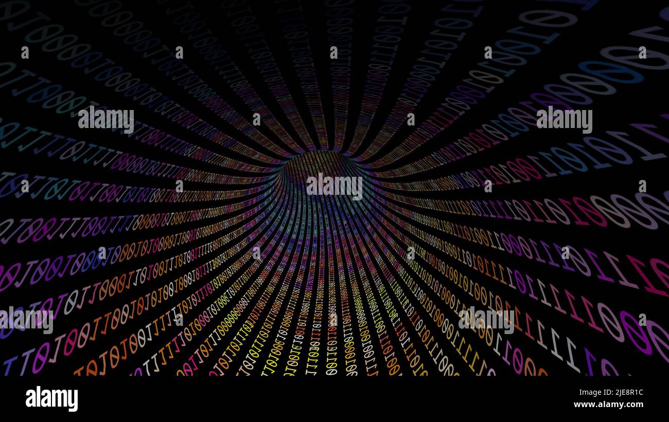 Driving Through Binary Data Tunnel Stock Photo - Alamy