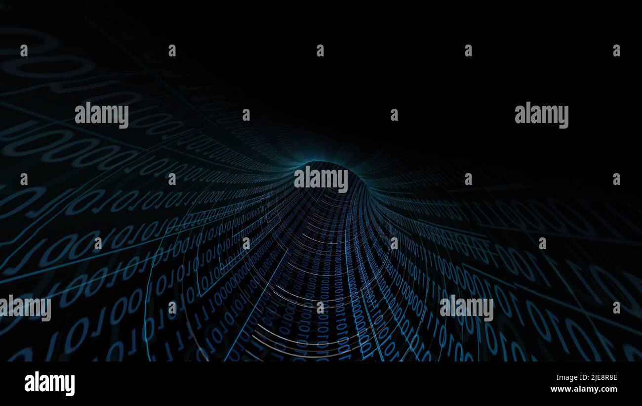 Driving Through Binary Data Tunnel Stock Photo - Alamy