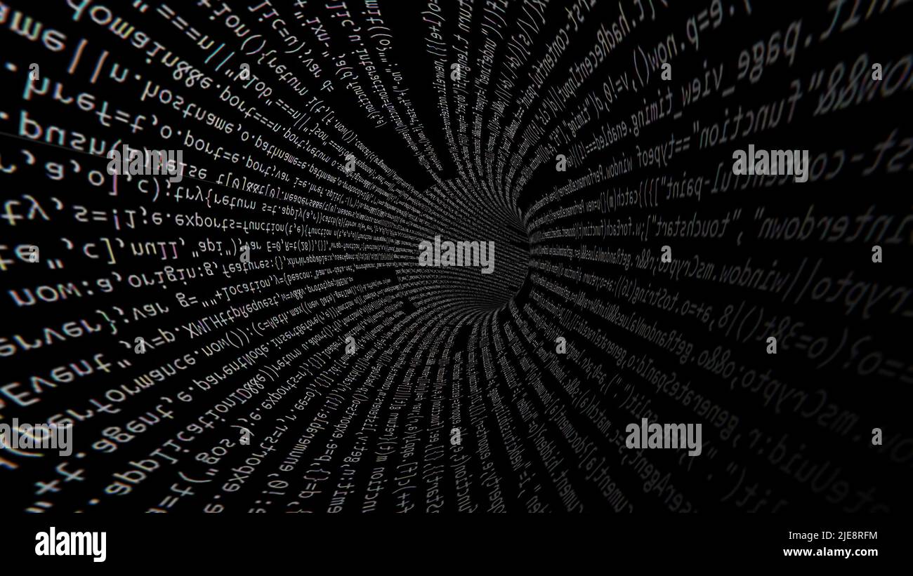 Driving Through Code Data Tunnel Stock Photo - Alamy