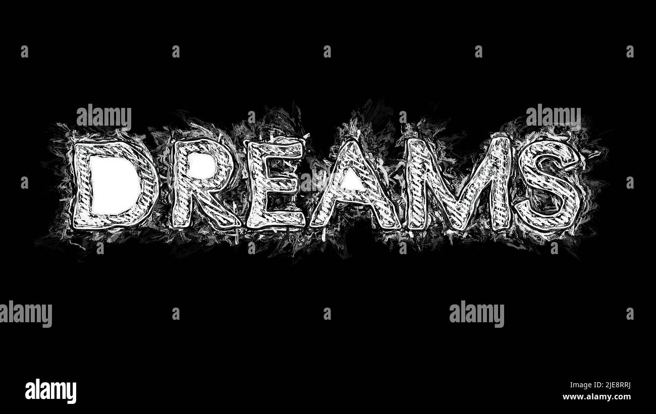 Dreams text hand drawn animation Stock Photo - Alamy