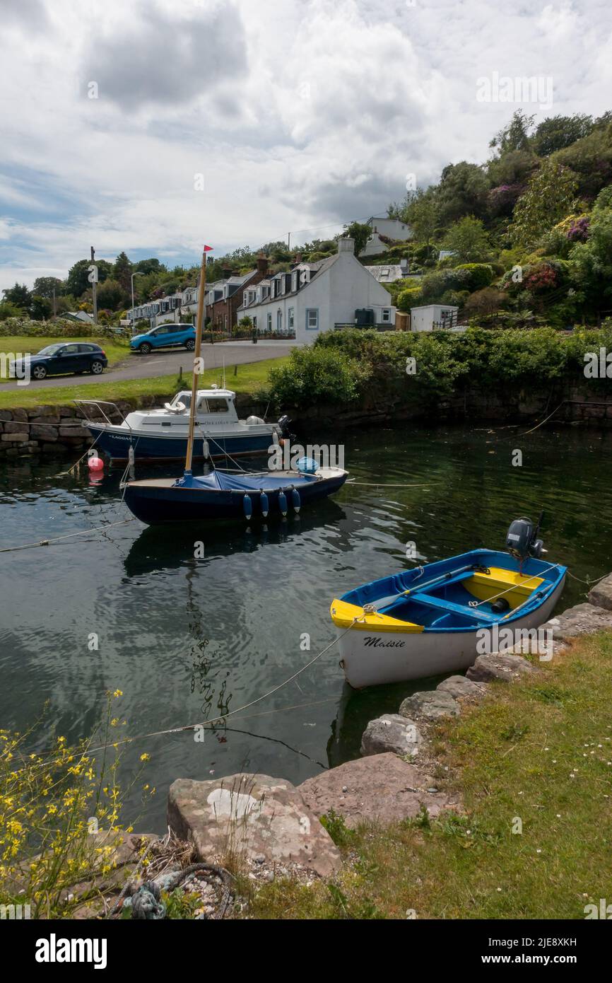 The charming village of Corrie on the Isle of Arran's east coast Stock ...