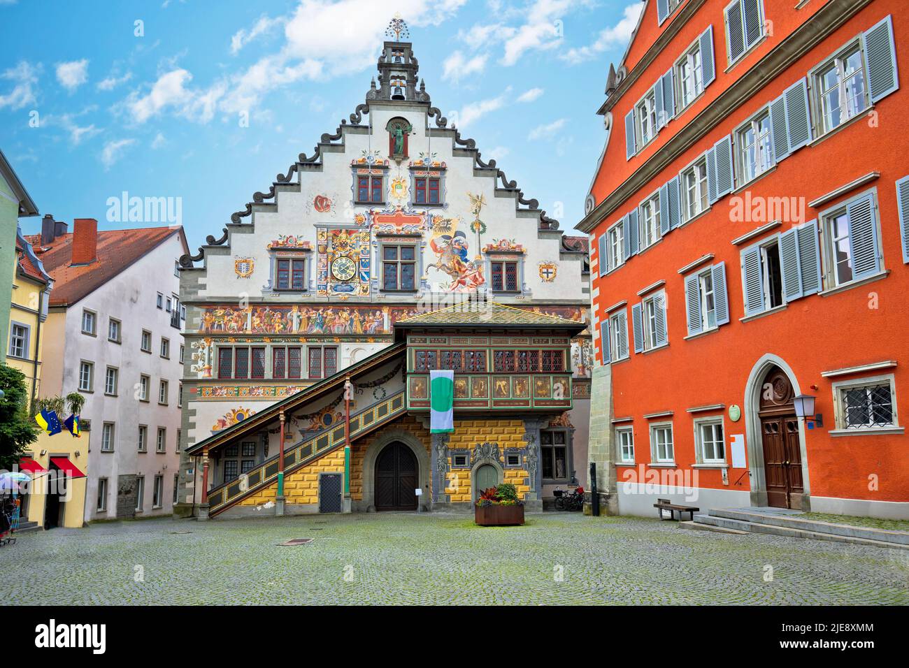 Old Rathaus in town of Lindau historic architecture view, Bodensee lake ...