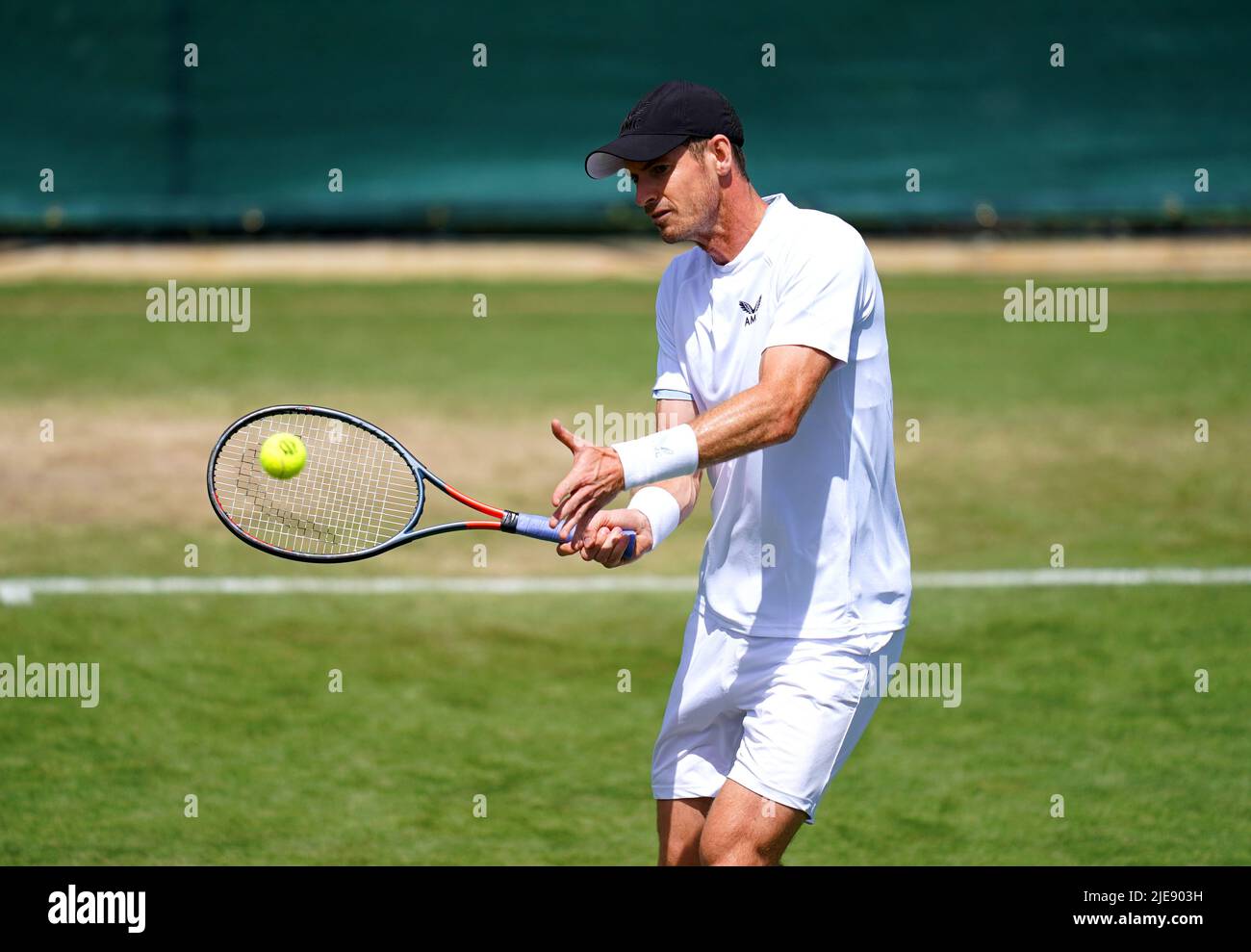 Andy Murray during a practice session ahead of the 2022 Wimbledon ...