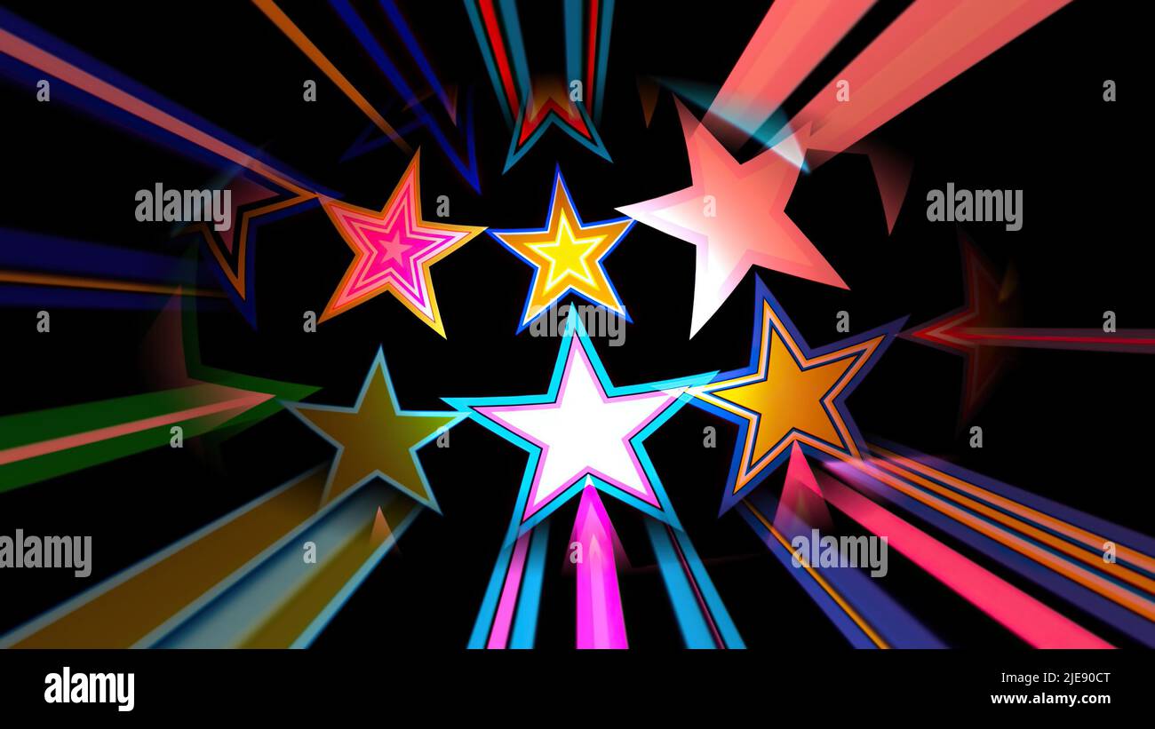 Colorful Stars on Spinning Sphere Stock Photo - Alamy