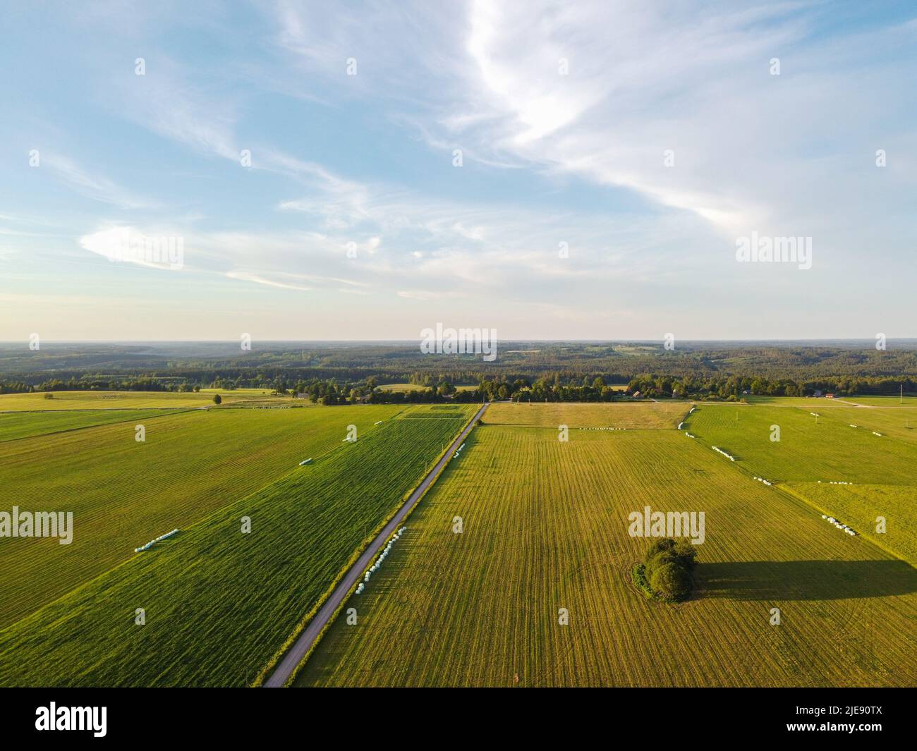Aerial landscape drone grass grassland hi-res stock photography and ...