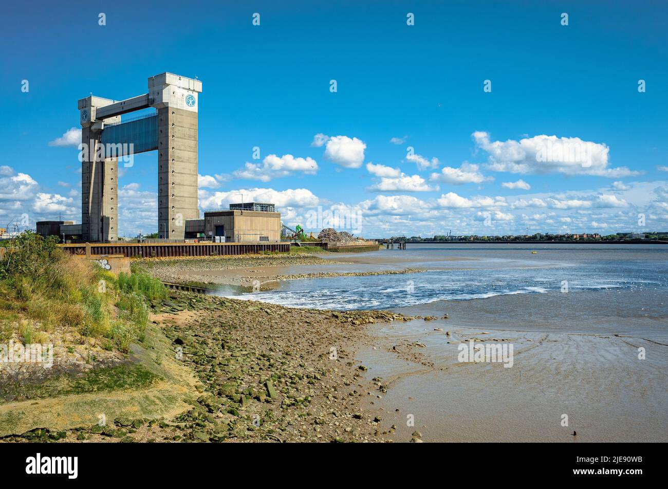 Sewage outflow runs into the River Thames, Beckton sewage treatment ...