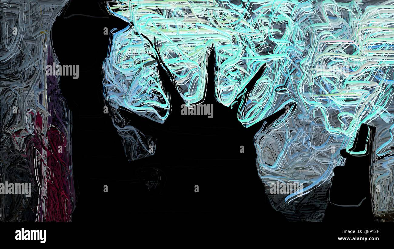 New York Statue of Liberty hand draw digital art Stock Photo - Alamy