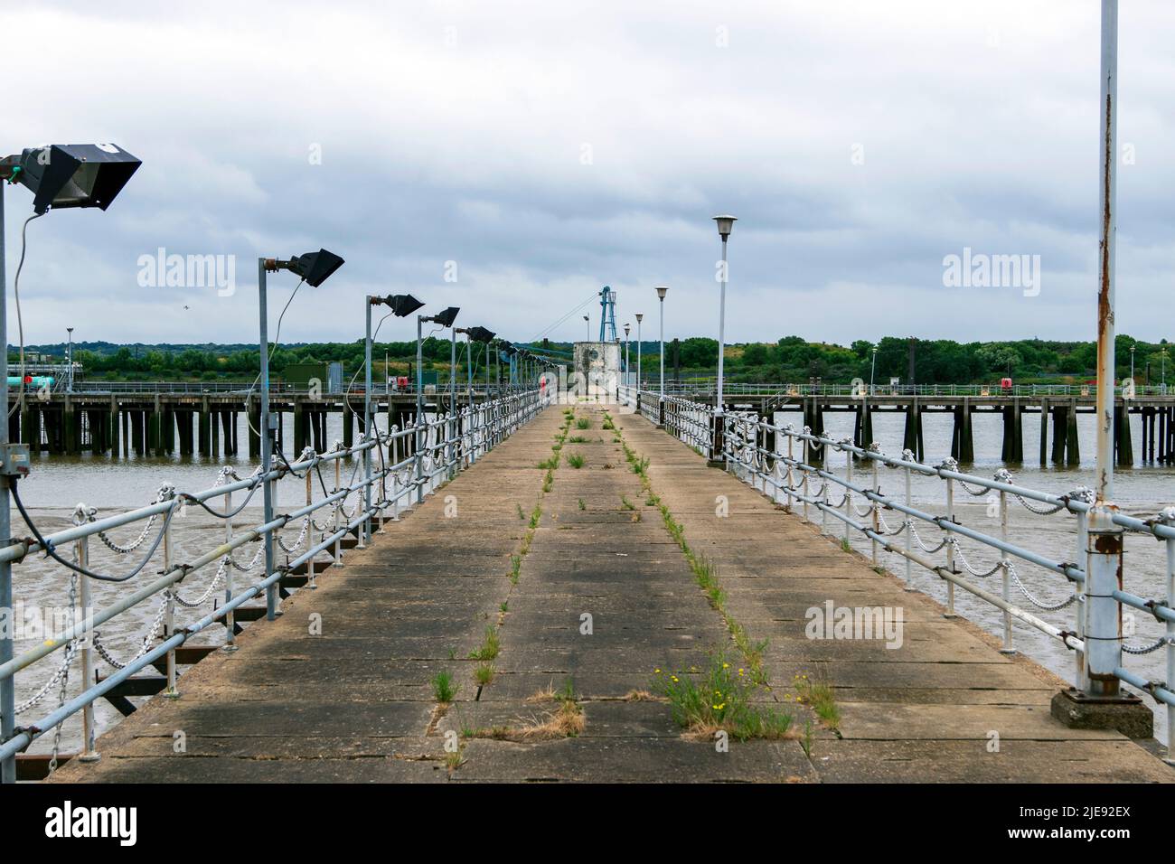 Jetty into River Thames at Beckton Sewage Treatment Works, Beckton ...