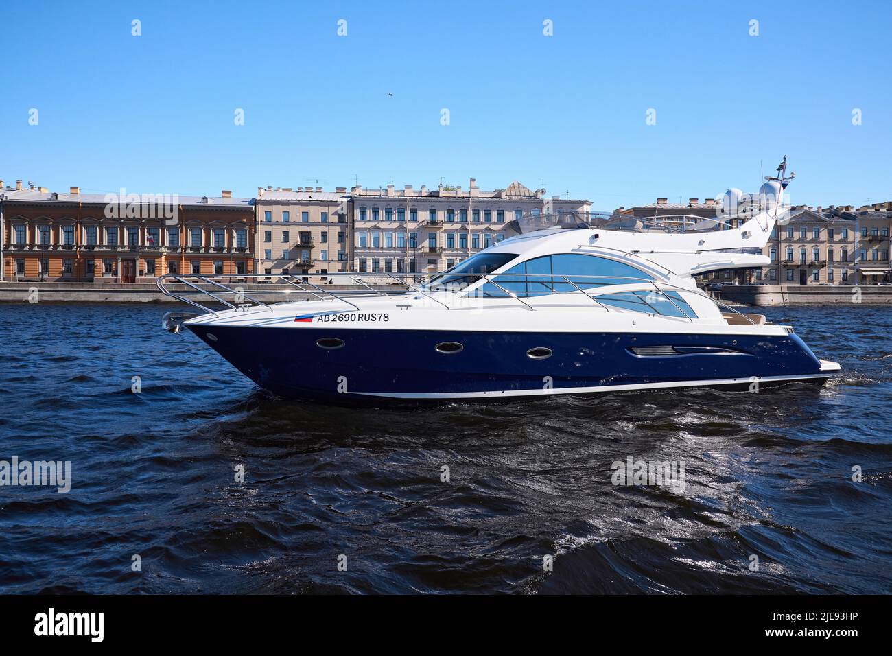 View of the yacht floating on the water Stock Photo - Alamy