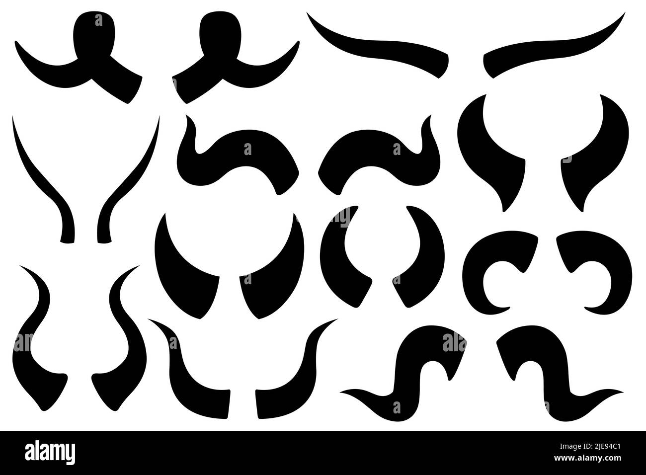 Collection of different animal horns isolated on white Stock Photo - Alamy