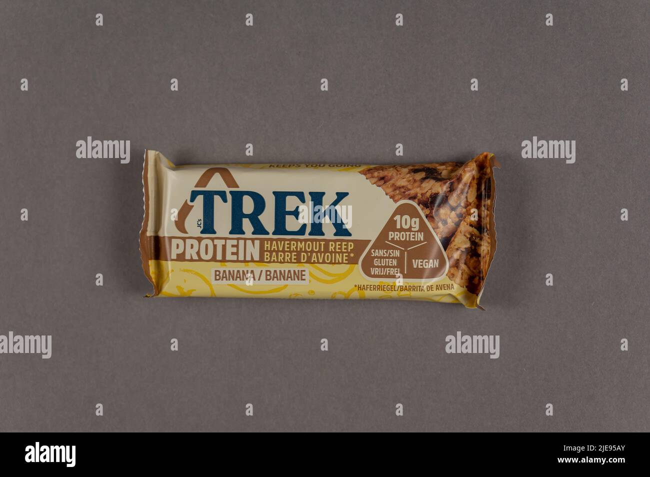 TREK Protein Energy Bars on Gray. A gluten-free, sugar-free snack ...