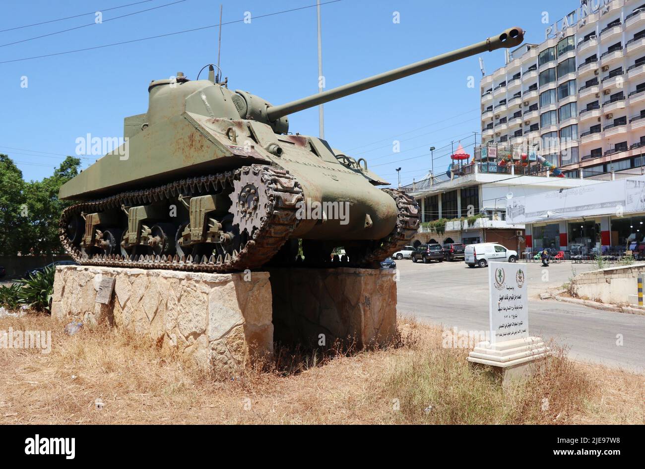 Tyr, Lebanon. 25th June, 2022. An English II World War tank seen in ...